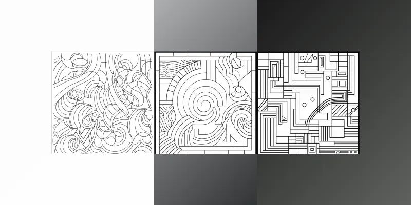 Abstract Line Coloring Pages Midjourney Prompt | PromptBase