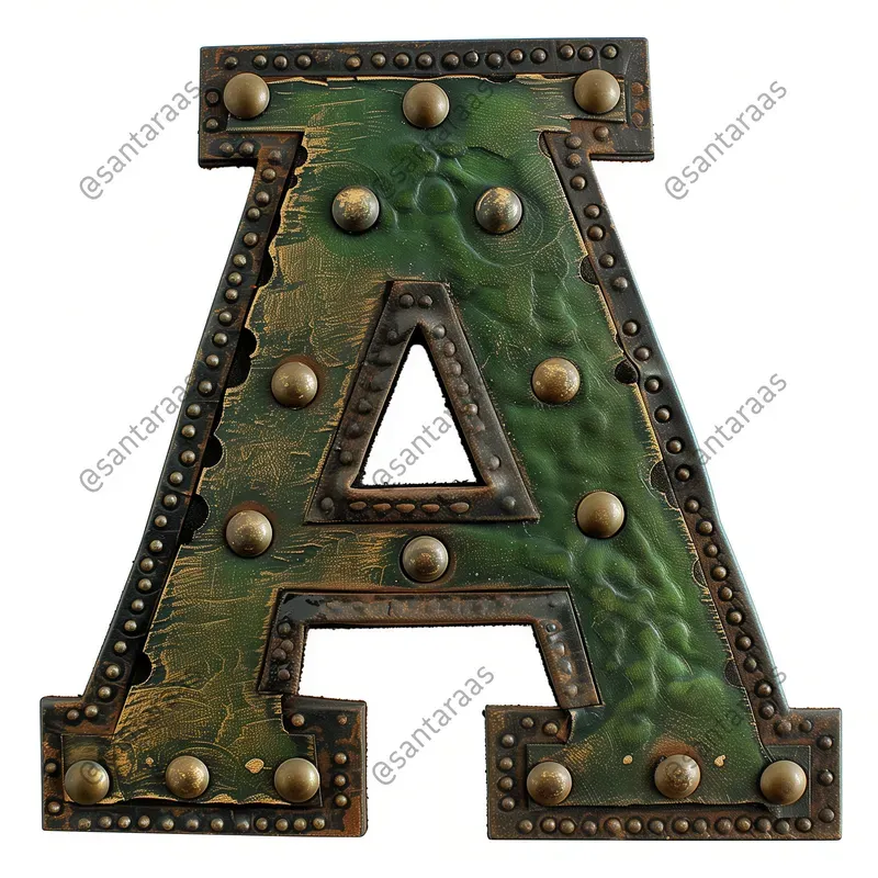 Leather Letters With Metal Rivets Midjourney Prompt | PromptBase