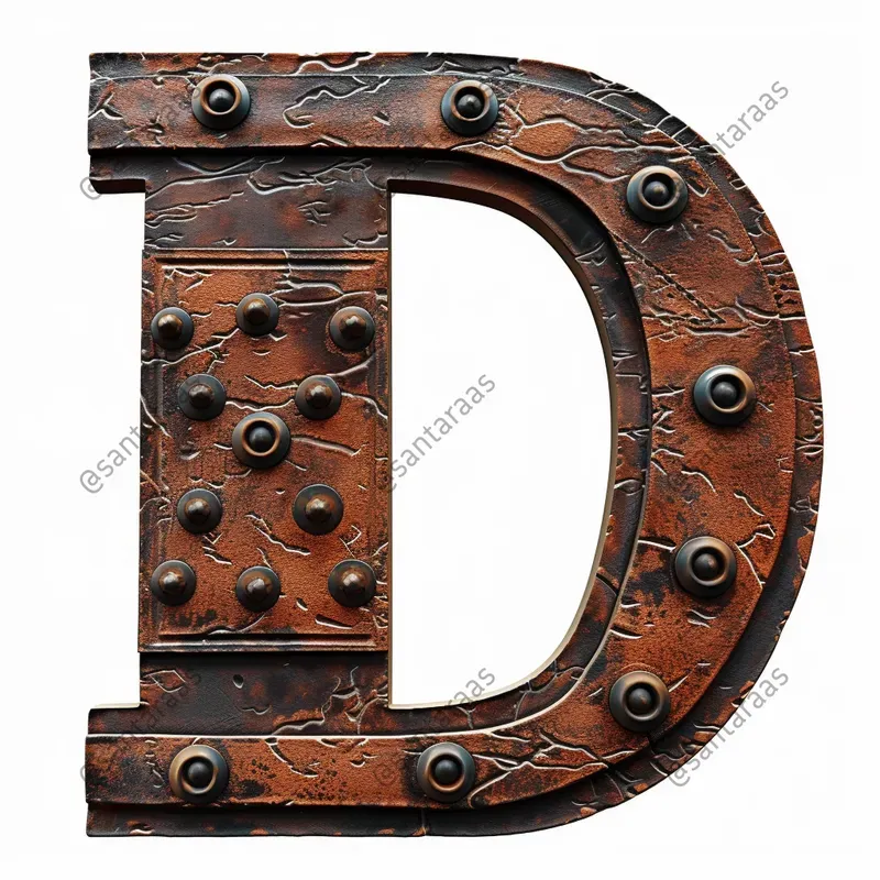 Leather Letters With Metal Rivets Midjourney Prompt | PromptBase