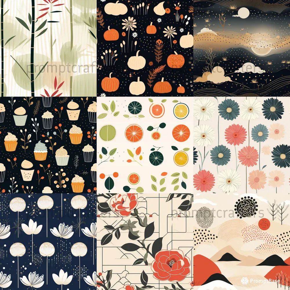 Japandi Style Patterns Midjourney Prompt | PromptBase