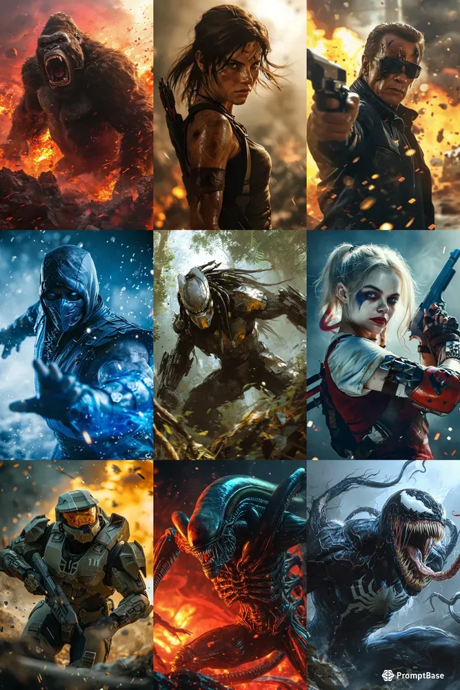 Epic Gaming Character Posters Midjourney Prompt | PromptBase