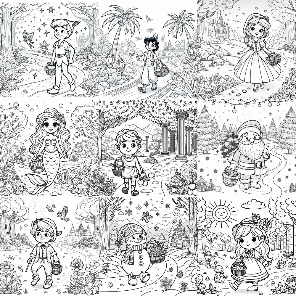 Cozy Fairy Tales Coloring Book Pages DALL·E Prompt | PromptBase