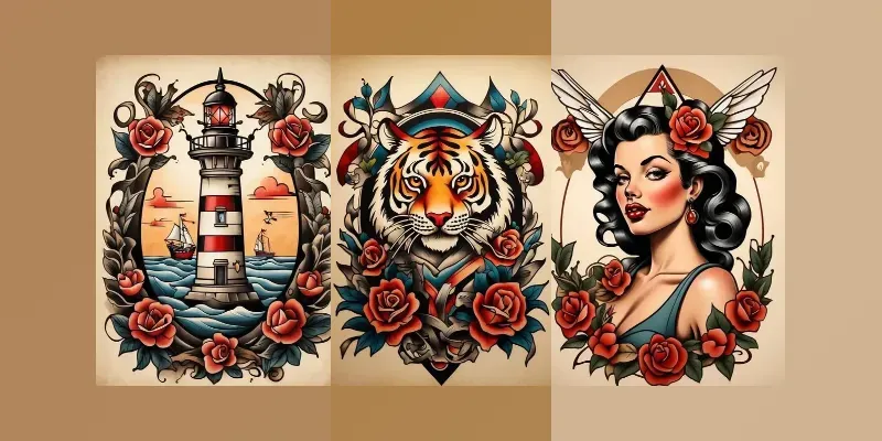 American Traditional Old School Tattoos Leonardo Ai Prompt | PromptBase