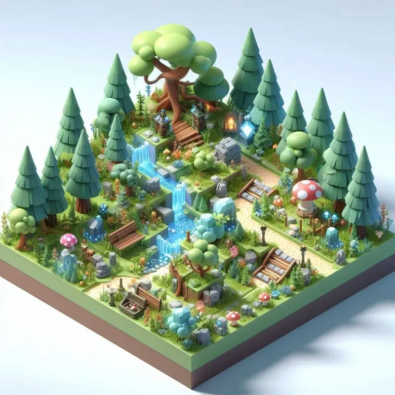 Isometric 3D Game Environments DALL·E Prompt | PromptBase