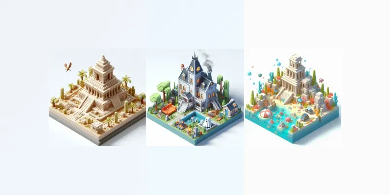 Isometric 3D Game Environments DALL·E Prompt | PromptBase