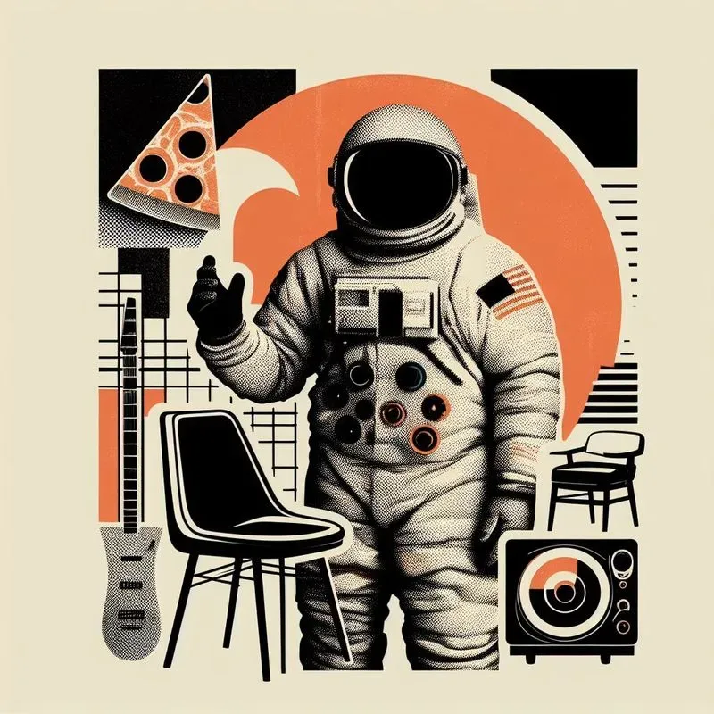 Abstract Vintage Risograph Collage Art DALL·E Prompt | PromptBase