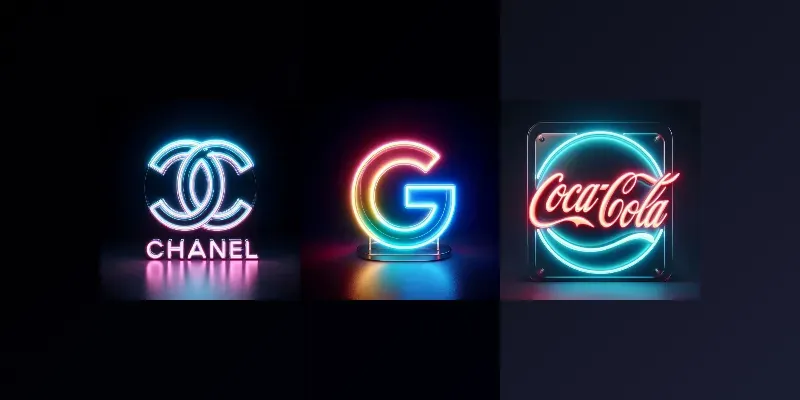 Famous Neon Logos DALL·E Prompt | PromptBase
