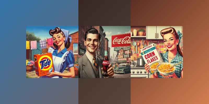 Vintage 1950s Advert Posters DALL·E Prompt | PromptBase