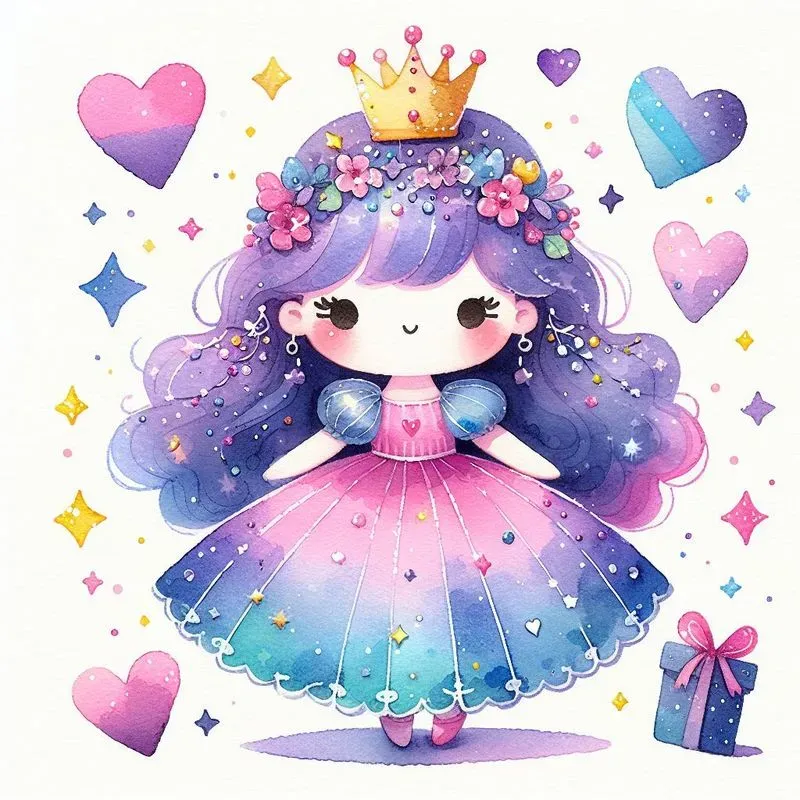 Cute Magical Pastel Watercolor Paintings DALL·E Prompt | PromptBase