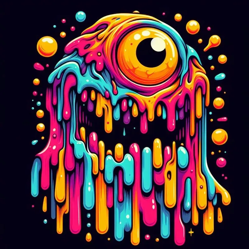 Psychedelic Melting Ink Tshirt Designs DALL·E Prompt | PromptBase