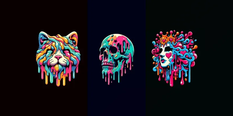 Psychedelic Melting Ink Tshirt Designs DALL·E Prompt | PromptBase