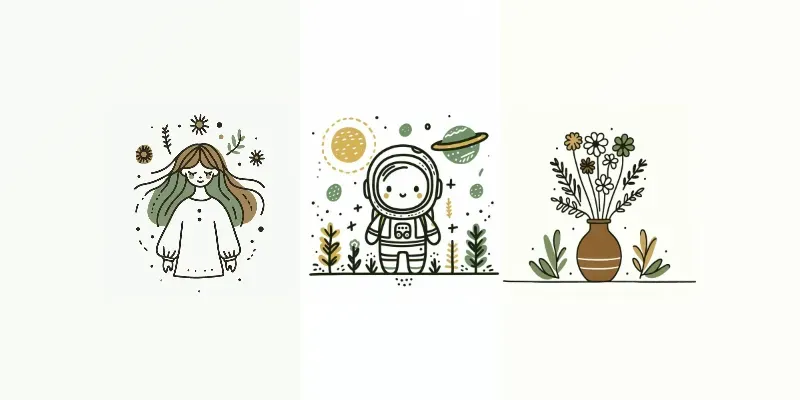 Cute Boho Hand Drawn Doodles DALL·E Prompt | PromptBase