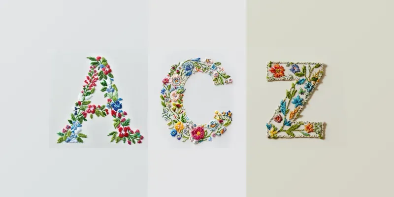 Cottagecore Embroidery Alphabet Letters Midjourney Prompt | PromptBase