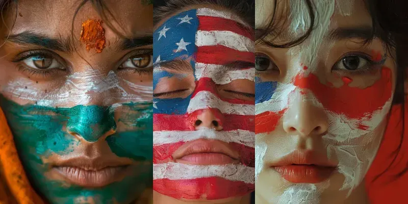 Country Flags As Face Paint Generator App | PromptBase