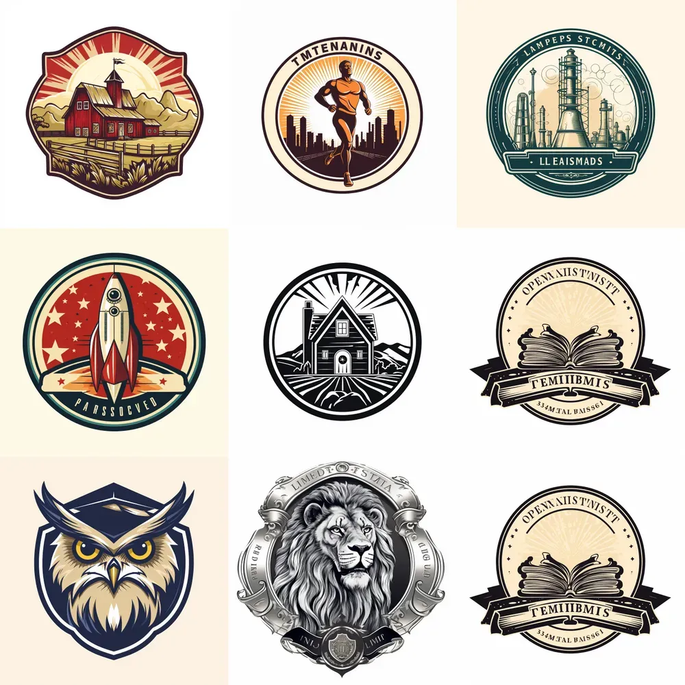 Intricate Business Badge Logo Vectors Midjourney Prompt | PromptBase