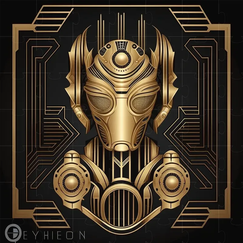 Goldish Art Deco Logos Midjourney Prompt | PromptBase