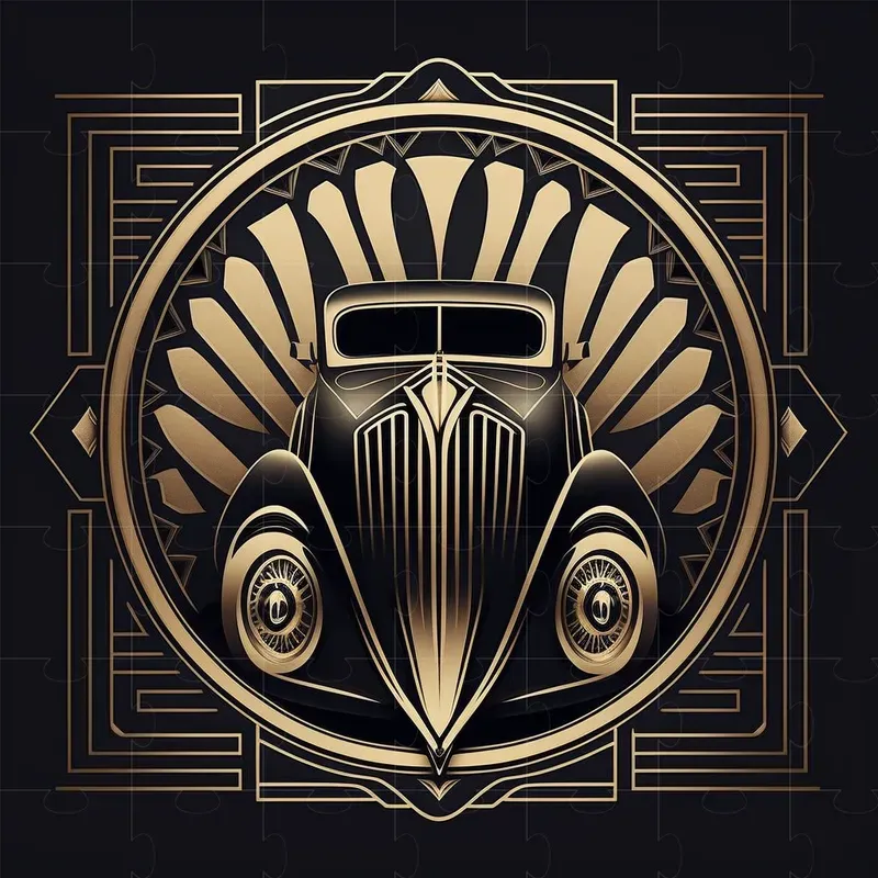 Goldish Art Deco Logos Midjourney Prompt | PromptBase