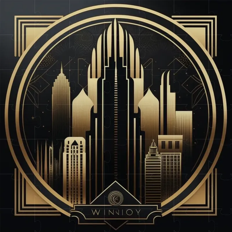 Goldish Art Deco Logos Midjourney Prompt | PromptBase