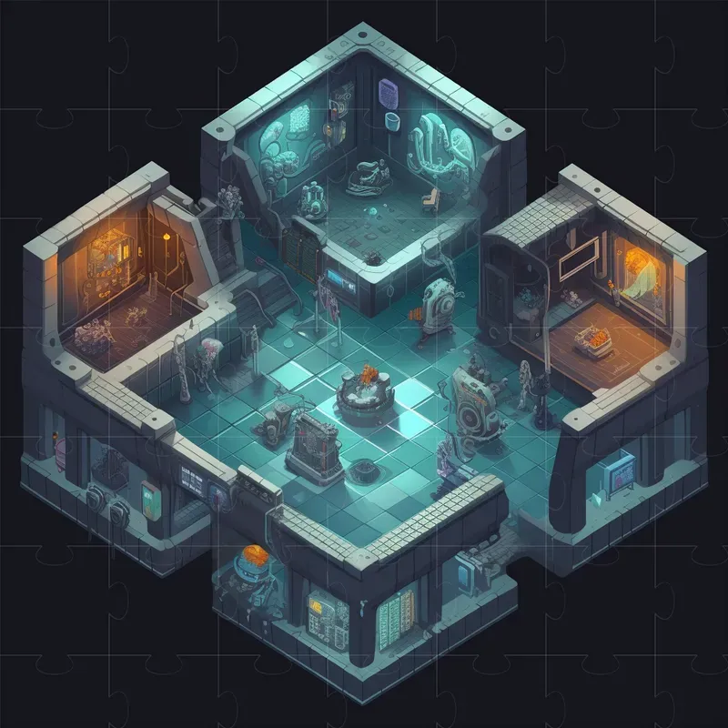 Isometric Dungeon Illustrations Midjourney Prompt | PromptBase