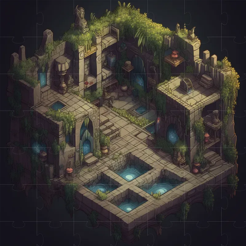 Isometric Dungeon Illustrations Midjourney Prompt | PromptBase