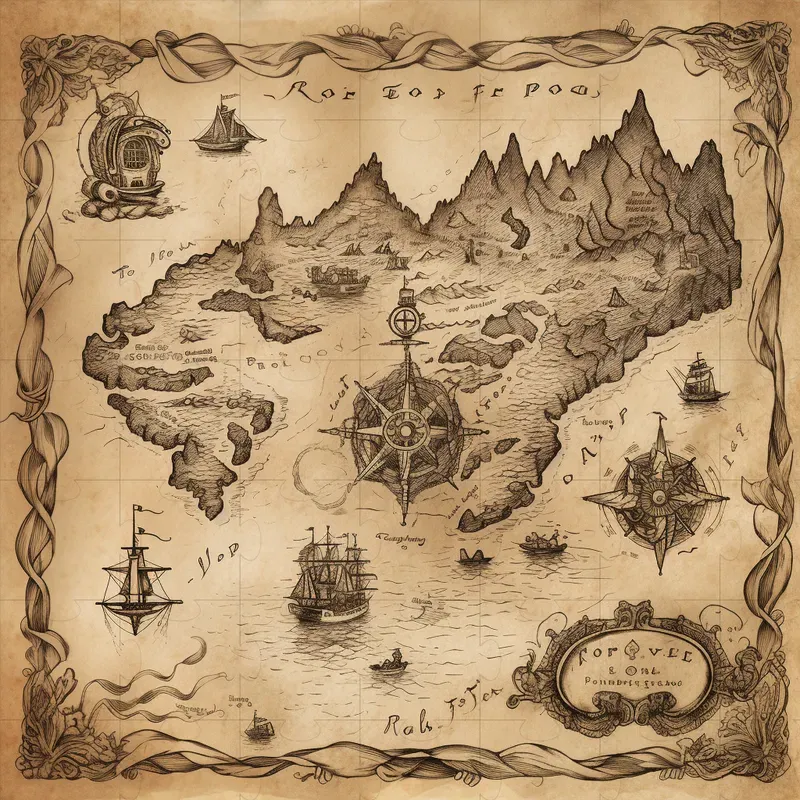 Mysterious Pirate Treasure Maps Midjourney Prompt | PromptBase