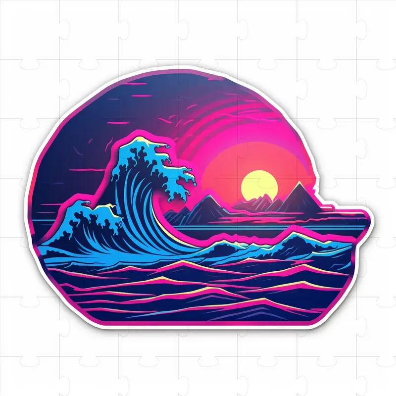 Synthwave Stickers Midjourney Prompt | PromptBase