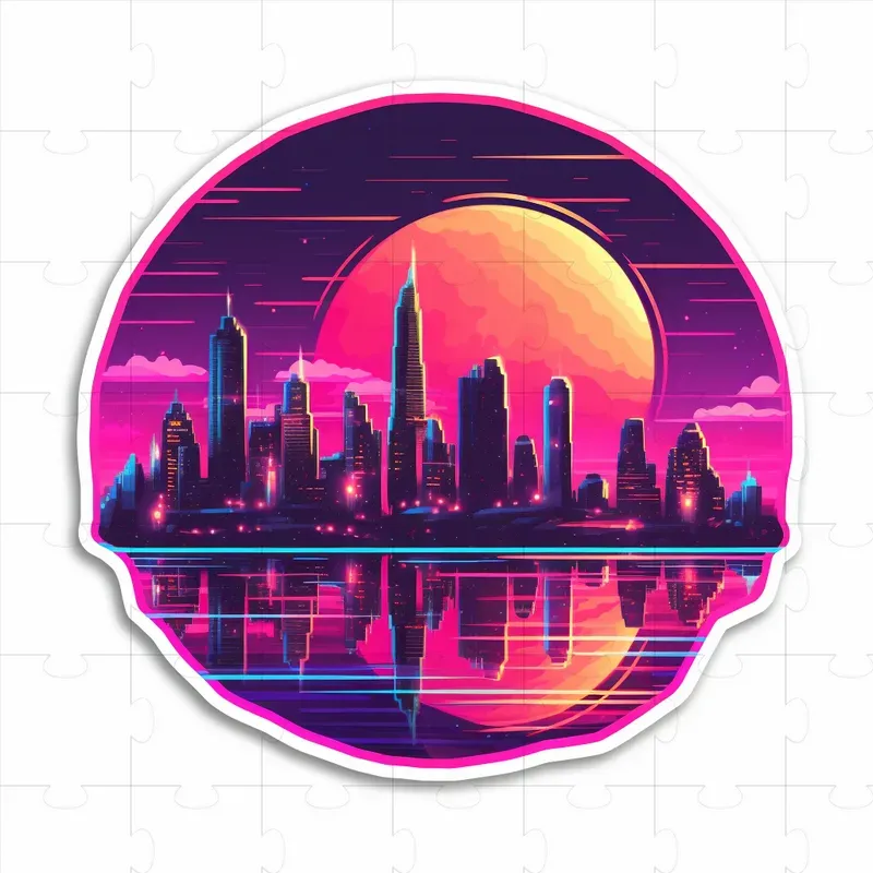 Synthwave Stickers Midjourney Prompt | PromptBase