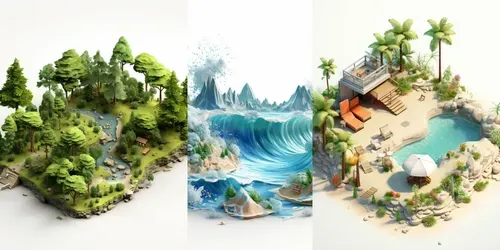 3D Isometric Game Scenes Midjourney Prompt | PromptBase