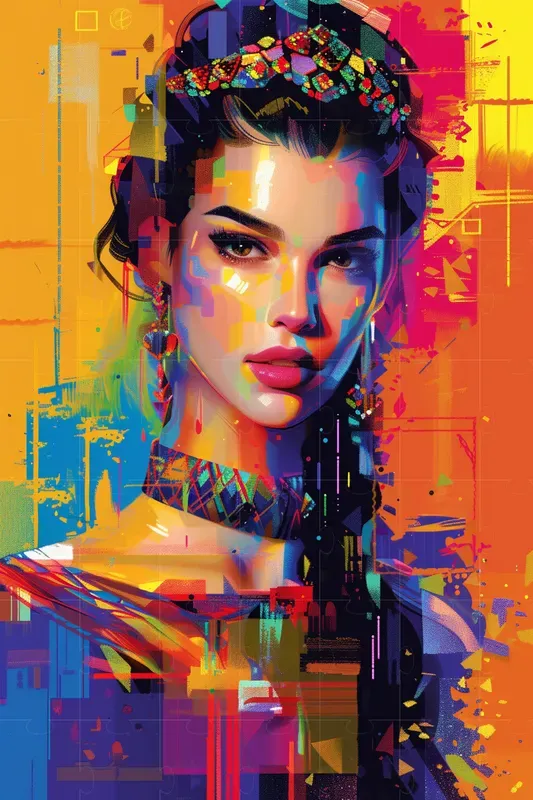 Pixelated Portraits Posters Midjourney Prompt | PromptBase