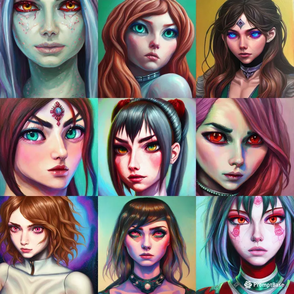 Pointillism Style Female Character Ideas Stable Diffusion Prompt ...