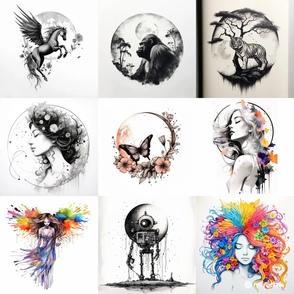 Elegant Ink Art Midjourney Prompt | PromptBase