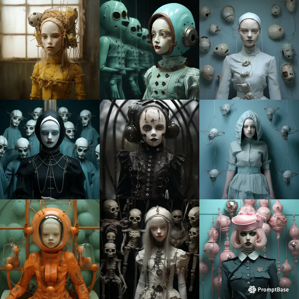 Surreal Images With Horror Dolls Midjourney Prompt | PromptBase
