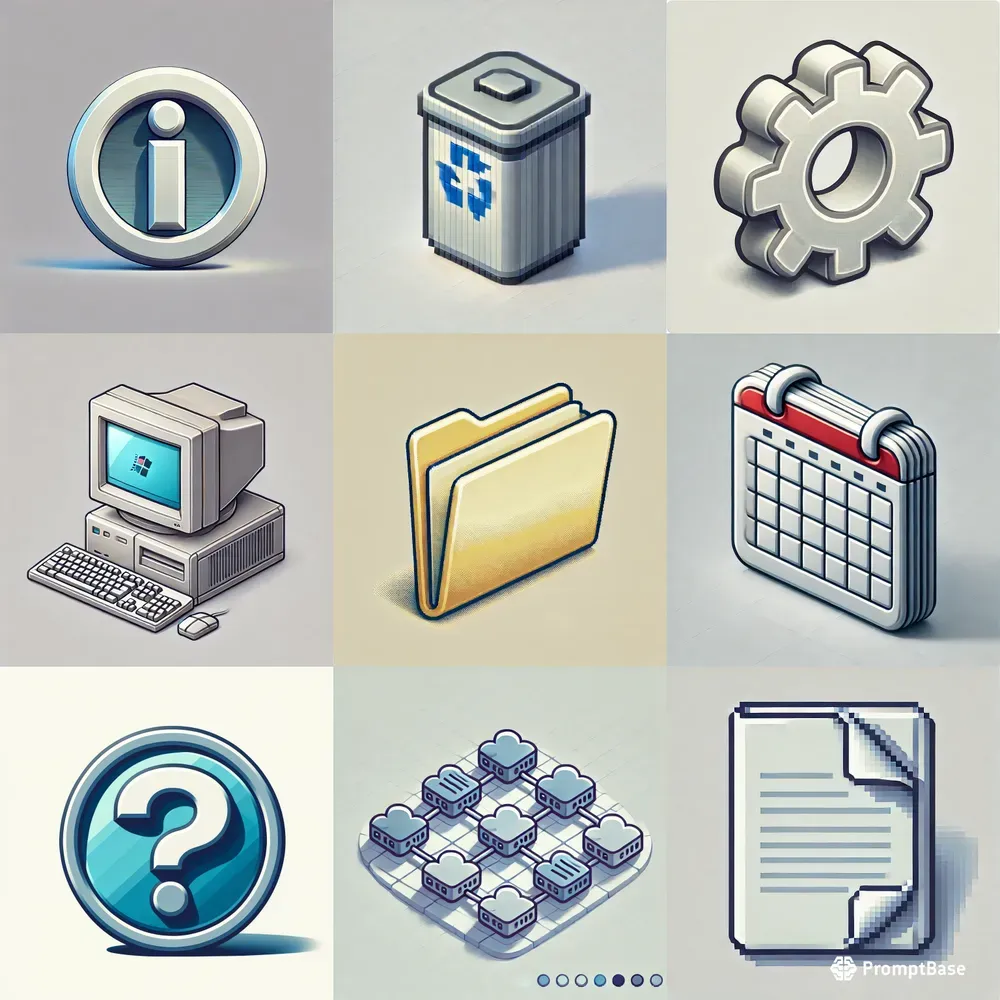 Windows 98 Style Icons DALL·E Prompt | PromptBase
