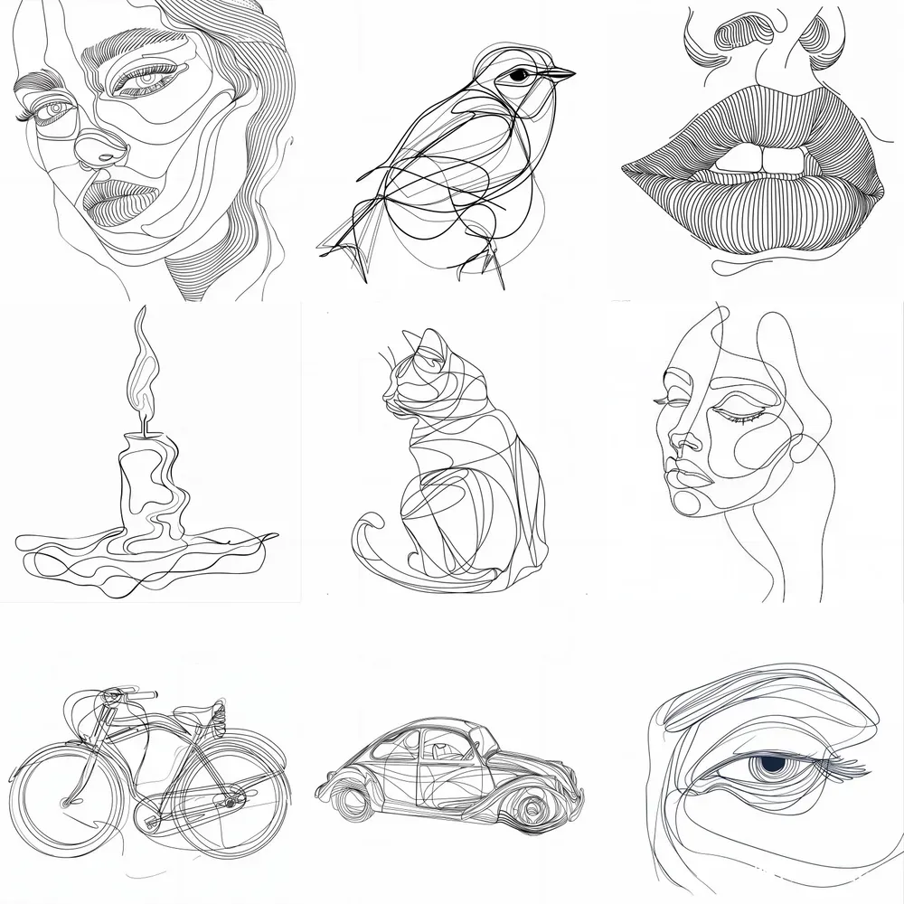 Abstract Line Art Midjourney Prompt | PromptBase