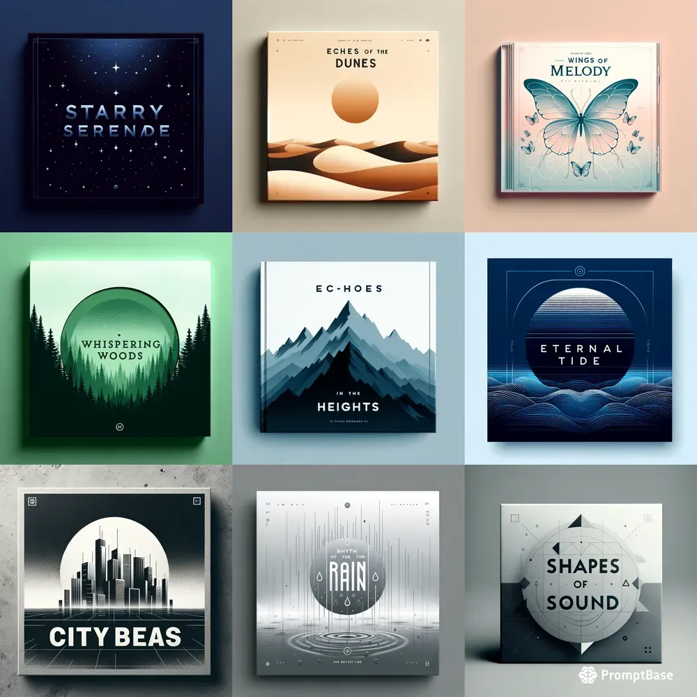 Music Album Covers In Minimalistic Style DALL·E Prompt | PromptBase