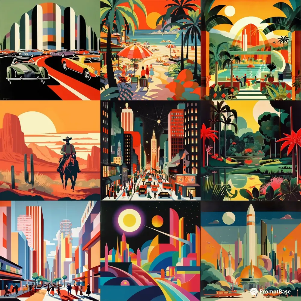 Vintage Modern Posters Midjourney Prompt | PromptBase