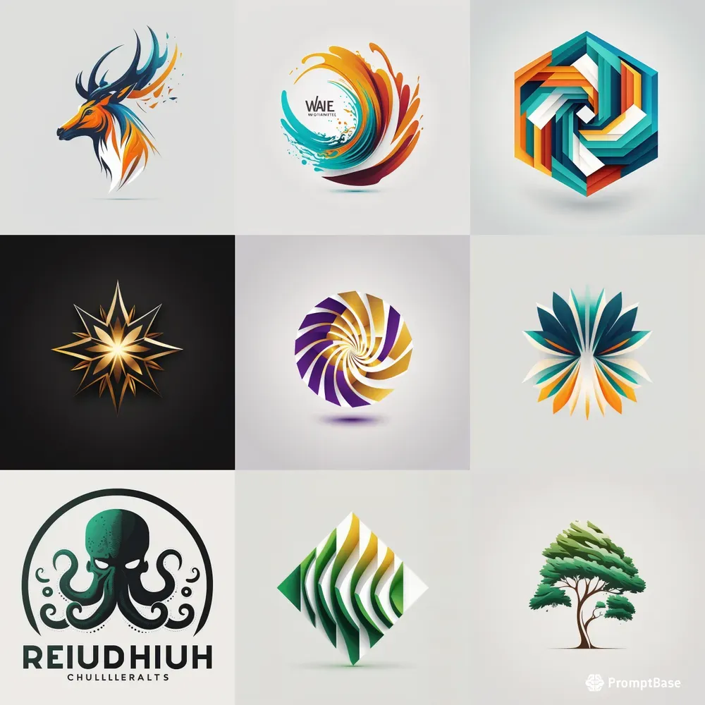 Vibrant And Creative Professional Logos Midjourney Prompt | PromptBase