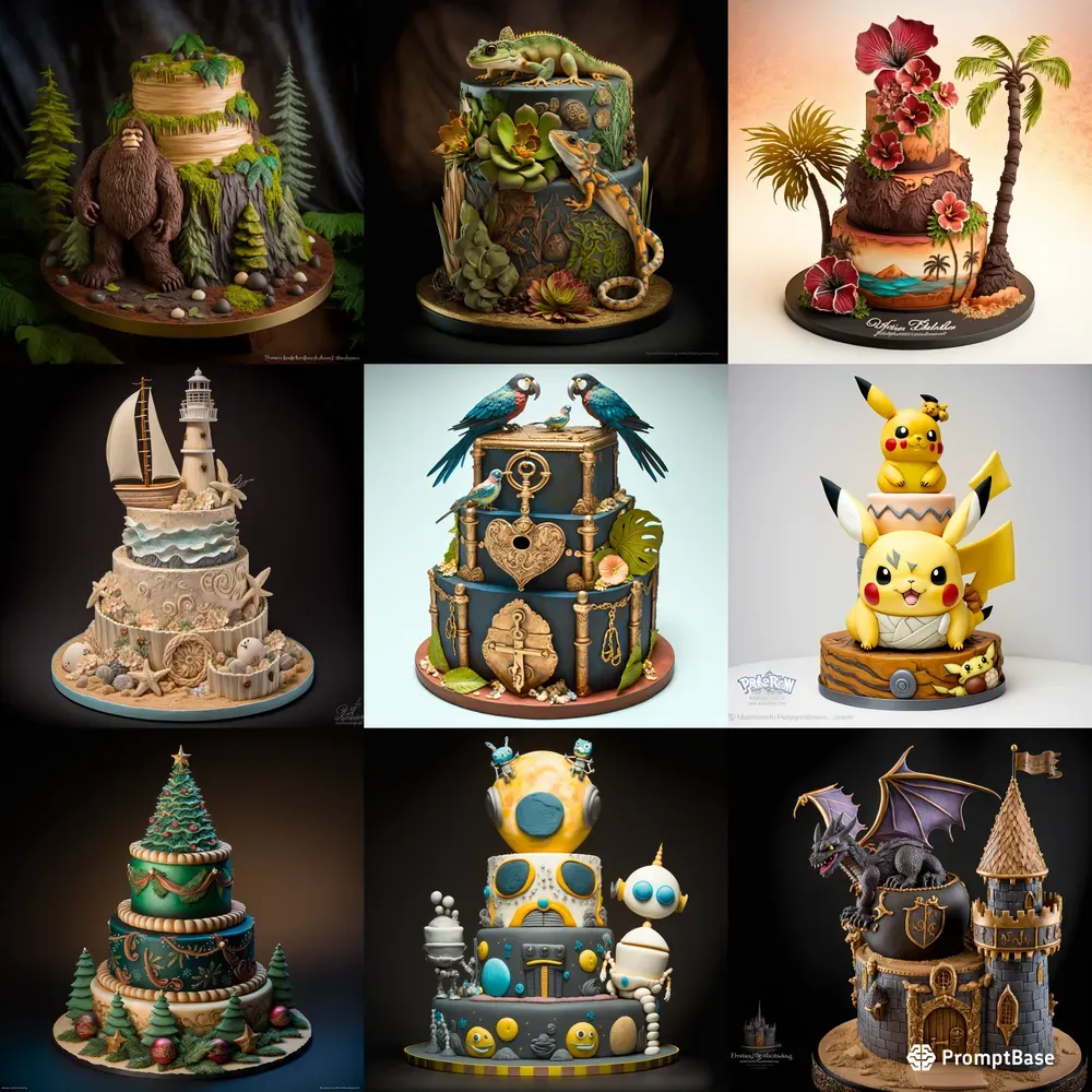 Artistic Tiered Cake Designs Midjourney Prompt | PromptBase