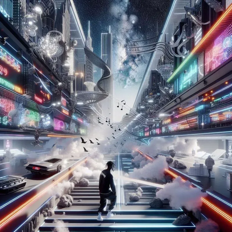Futuristic Rap Culture Fusion DALL·E Prompt | PromptBase