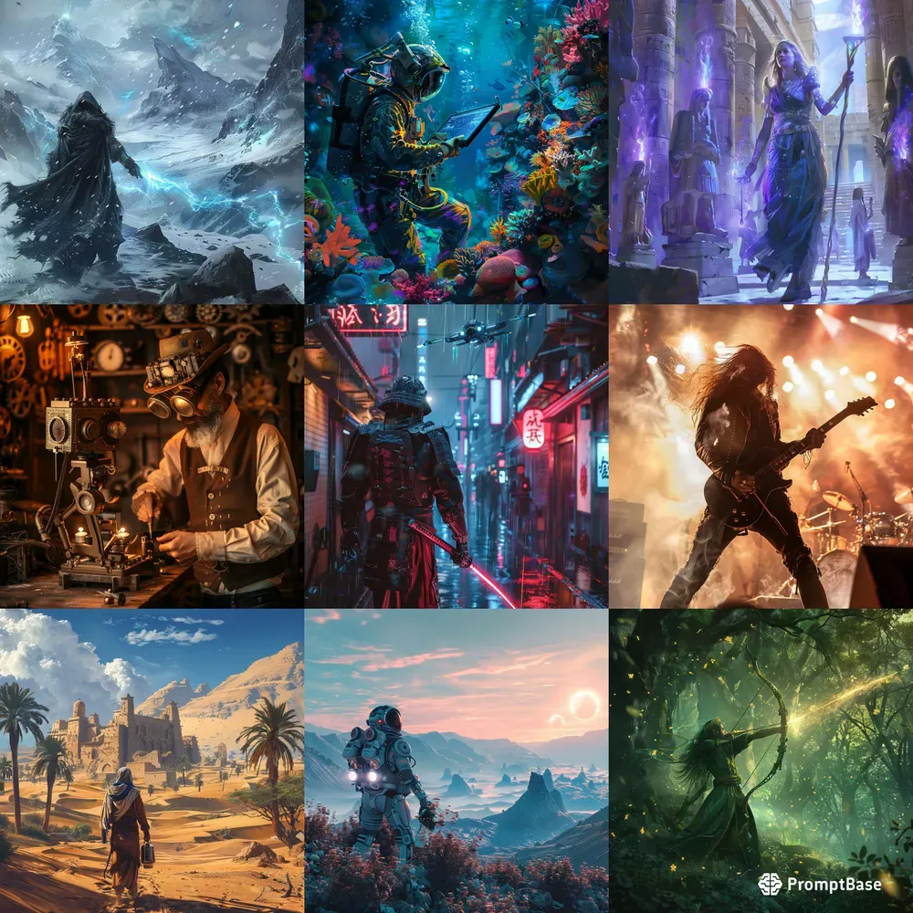 Epic Realms Adventures Midjourney Prompt | PromptBase