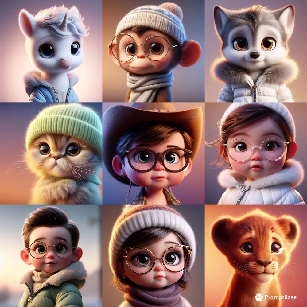 Cute Pixar Animated Characters DALL·E Prompt | PromptBase