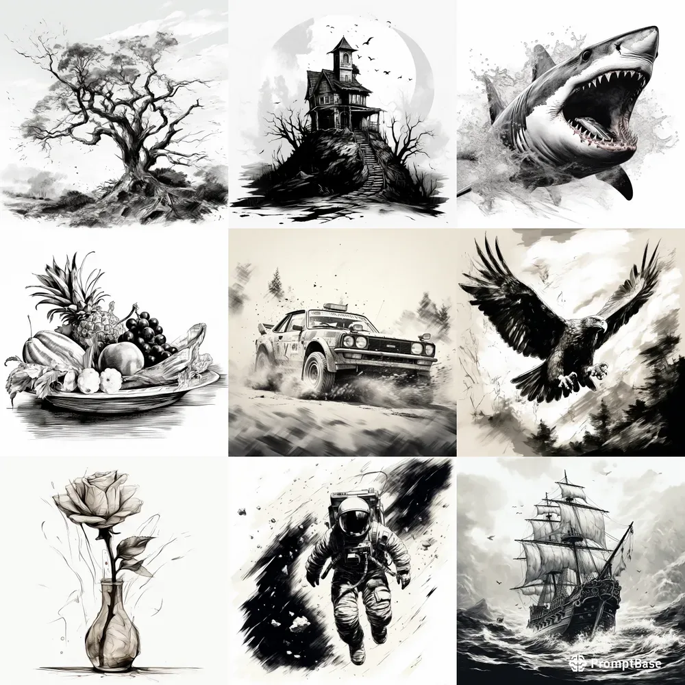 Pen And Ink Drawings Midjourney Prompt | PromptBase