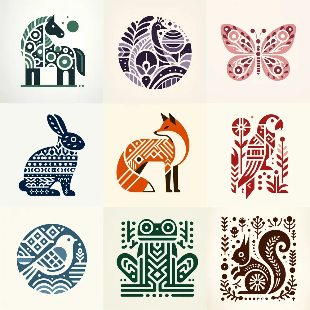 Scandinavian Folk Art Animals DALL·E Prompt | PromptBase