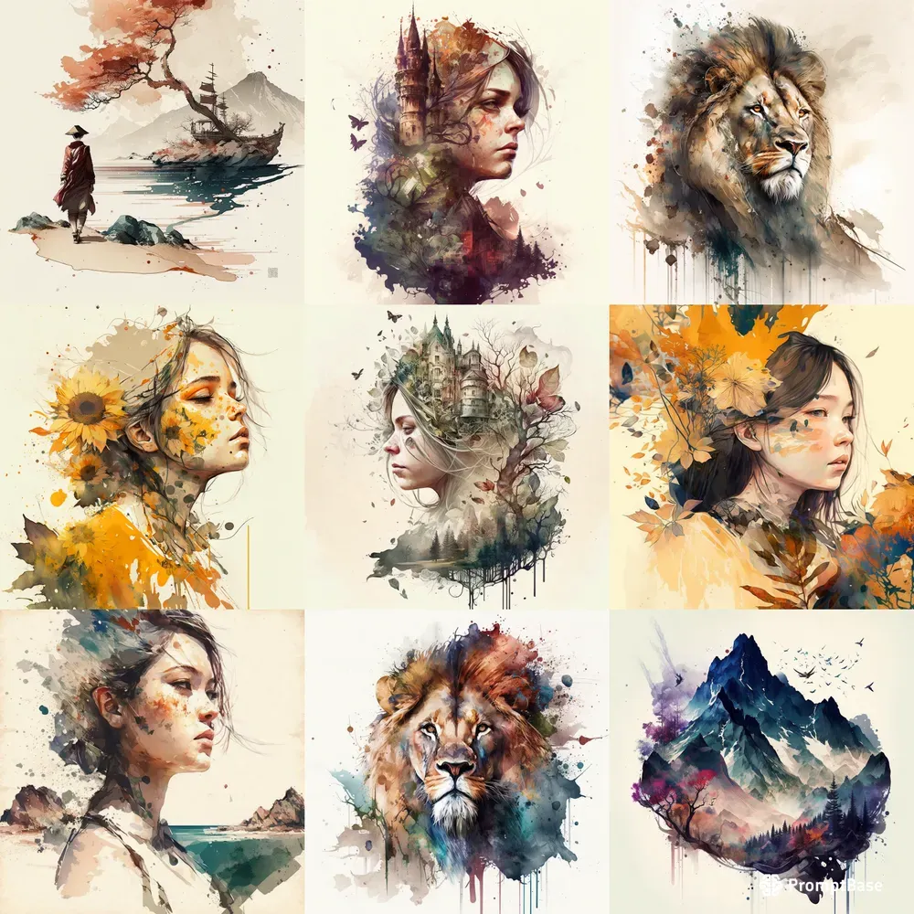 Beautiful Watercolor Illustrations Midjourney Prompt | PromptBase