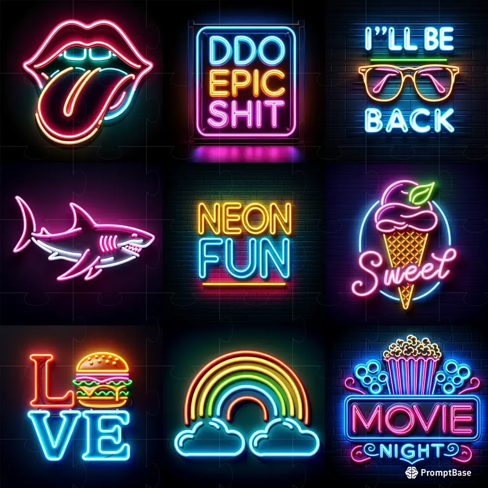 Funny Neon Signs DALL·E Prompt | PromptBase