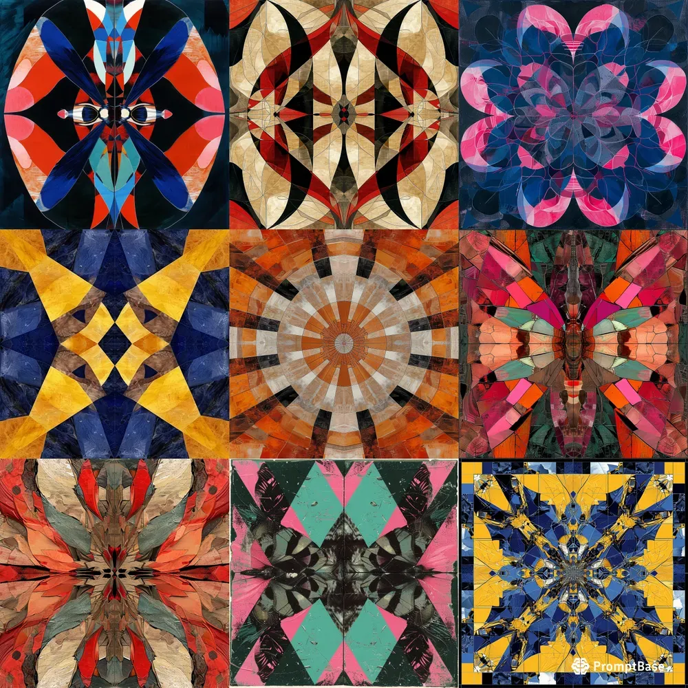 Geometric Collage Patterns Midjourney Prompt | PromptBase