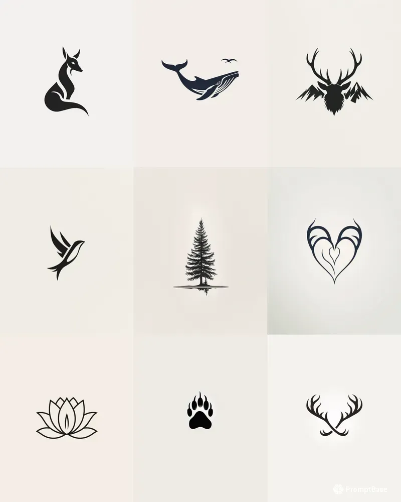 Minimalist Wildlife Logos Midjourney Prompt | PromptBase