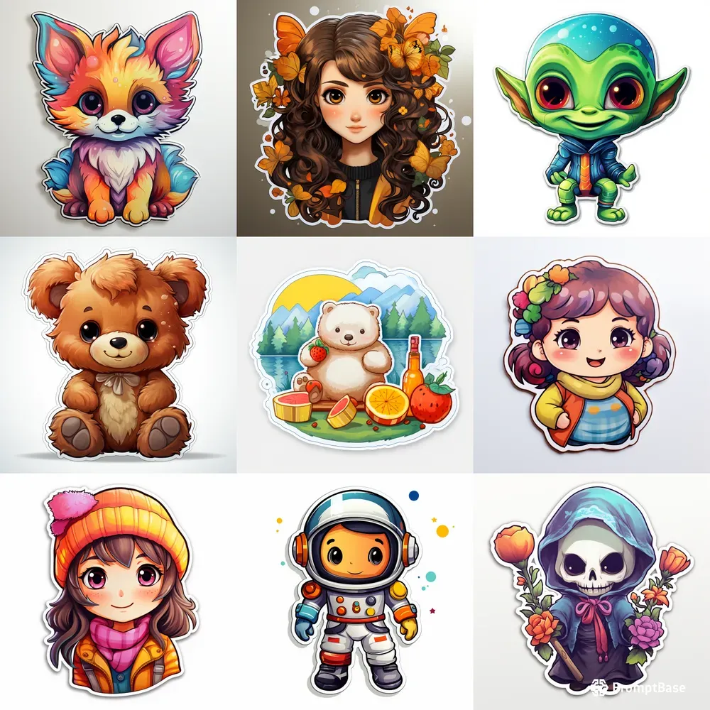 Cute Stickers Midjourney Prompt | PromptBase