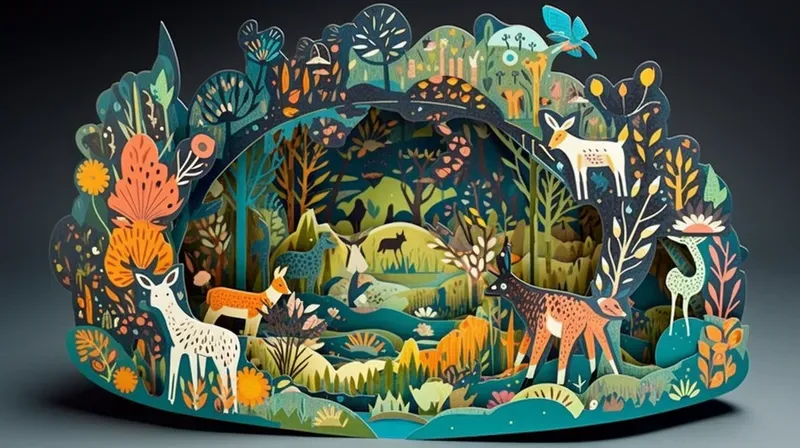 Wildlife In Papercut Style Midjourney Prompt | PromptBase