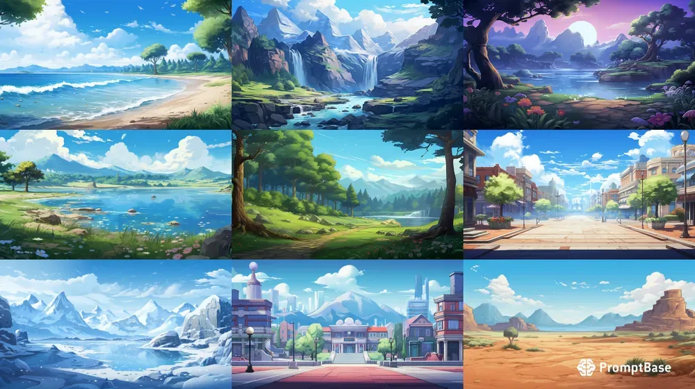 Pokemon Anime Background Landscapes Midjourney Prompt | PromptBase
